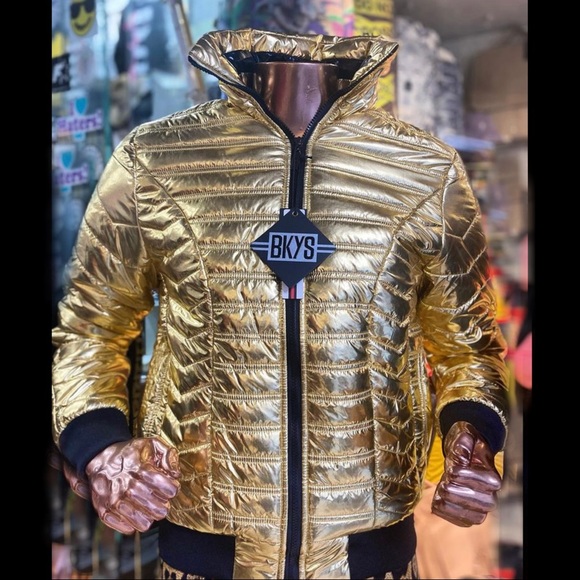 BKYS | Jackets & Coats | Mens Gold Puffy Jacket | Poshmark